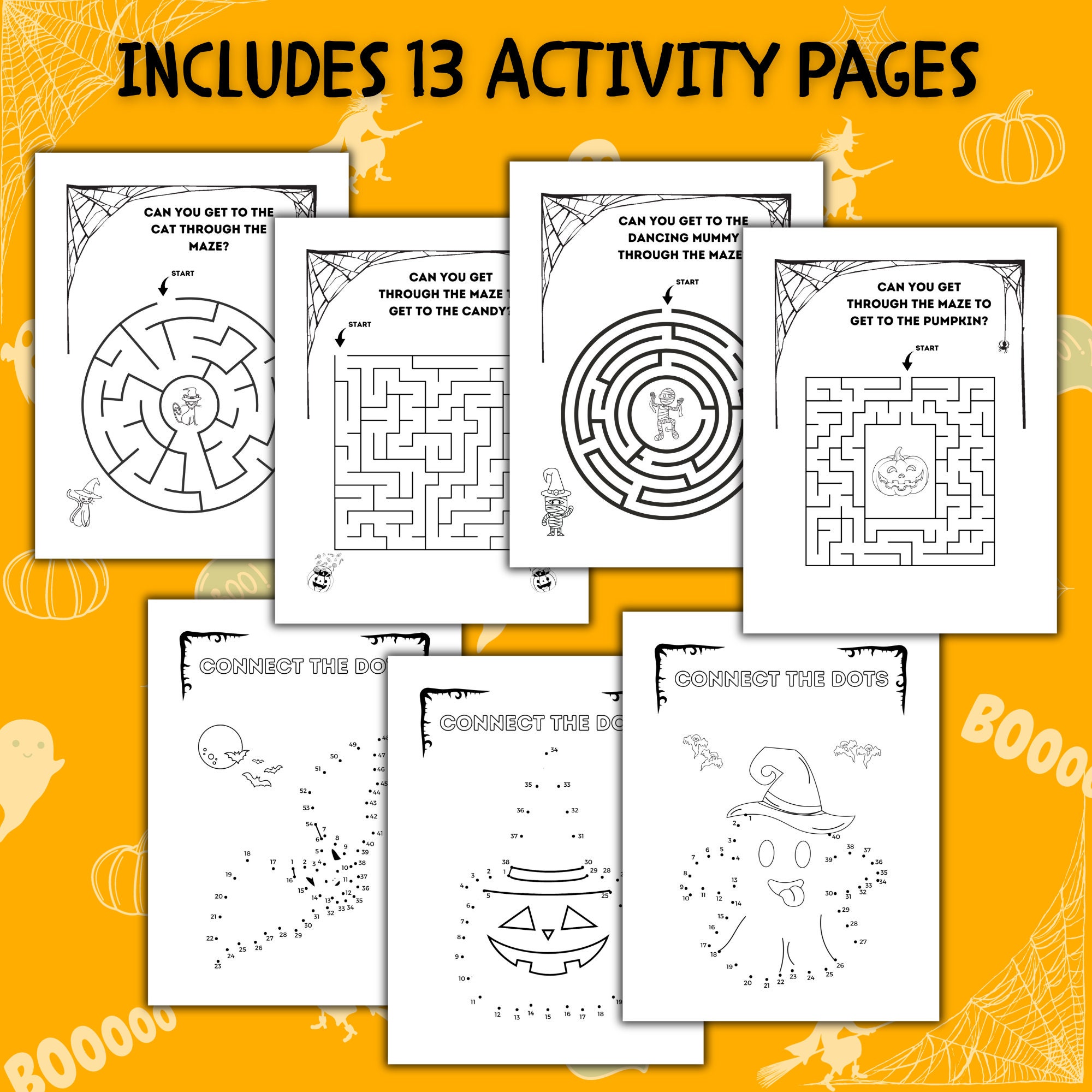 Halloween Activity Printable Pages Bundle Kids Toddler Preschool ...