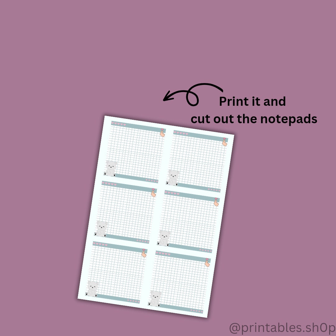 Handmade Digital Printable Cute and Aesthetic Sticky Notes Cute ...