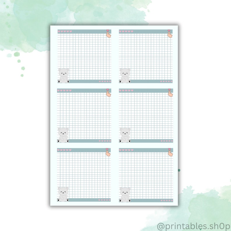 Handmade Digital Printable Cute and Aesthetic Sticky Notes Cute ...