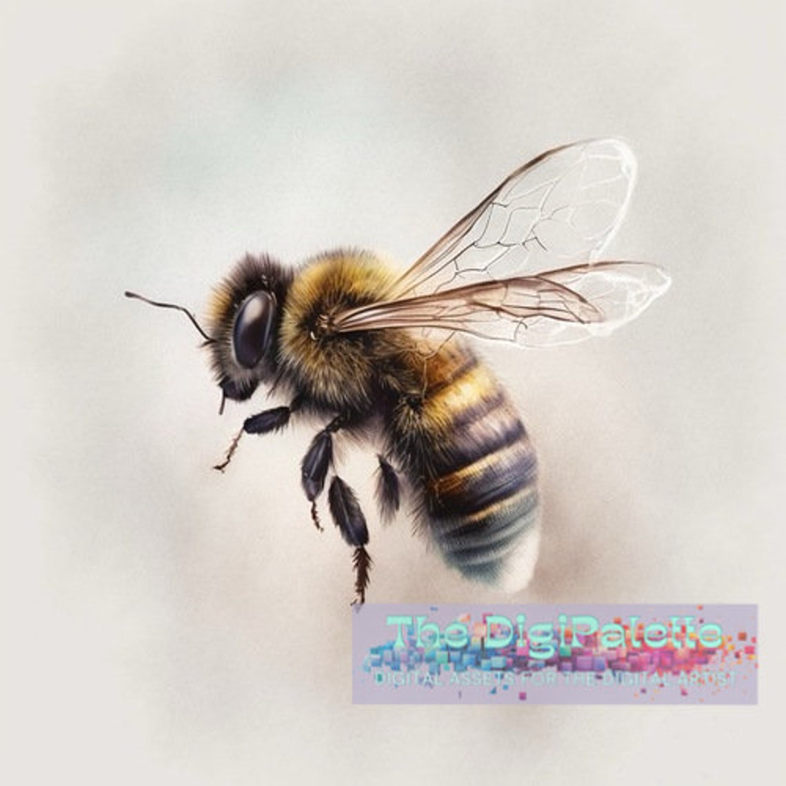 Honey Bee Boho Botanical Wall Art, Instant Download, Bee in Motion Art ...