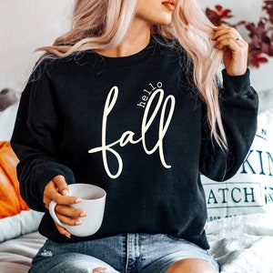 Hello Fall Sweatshirt, Thanksgiving Sweater, Family Sweatshirt, Funny ...