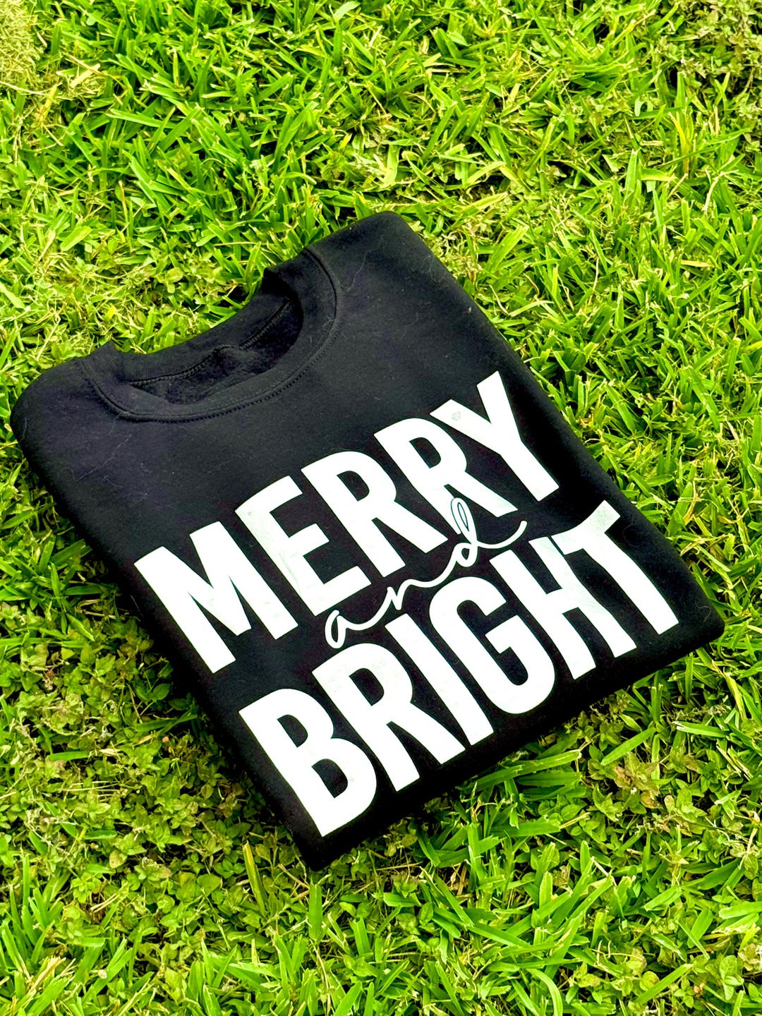 Merry and Bright Christmas Puff 3D Sweatshirt, Embossed Merry and ...