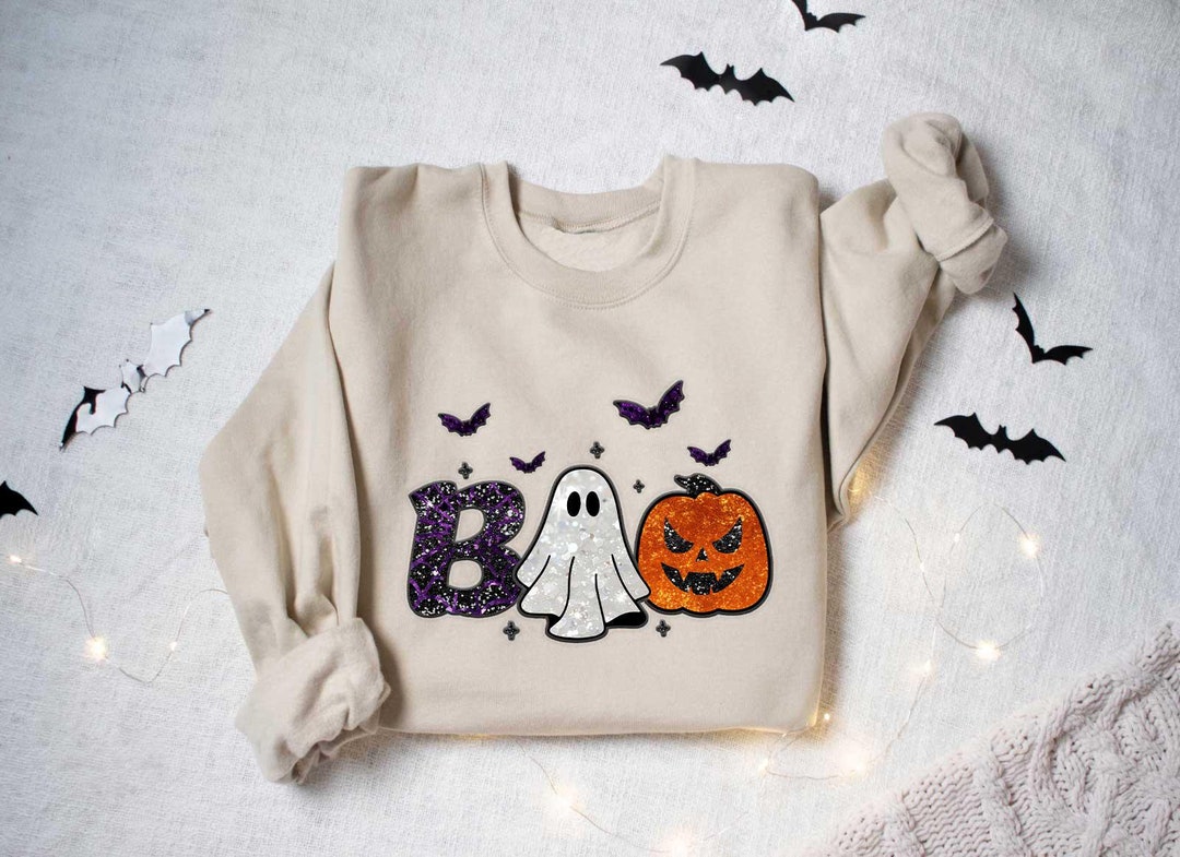 Halloween Boo Sweatshirt, Halloween Ghost Sweatshirt, Halloween Pumpkin ...
