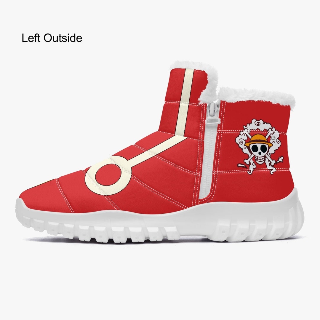 Luffy Egghead Arc Men's Sustainable Cotton-pad Fur Zipper up Boots ...