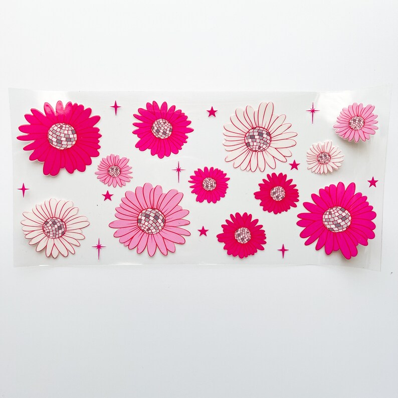 Daisy Tinker Bell Nemo Strawberry Princessflowers Pink/ Ocean UV DTF ...