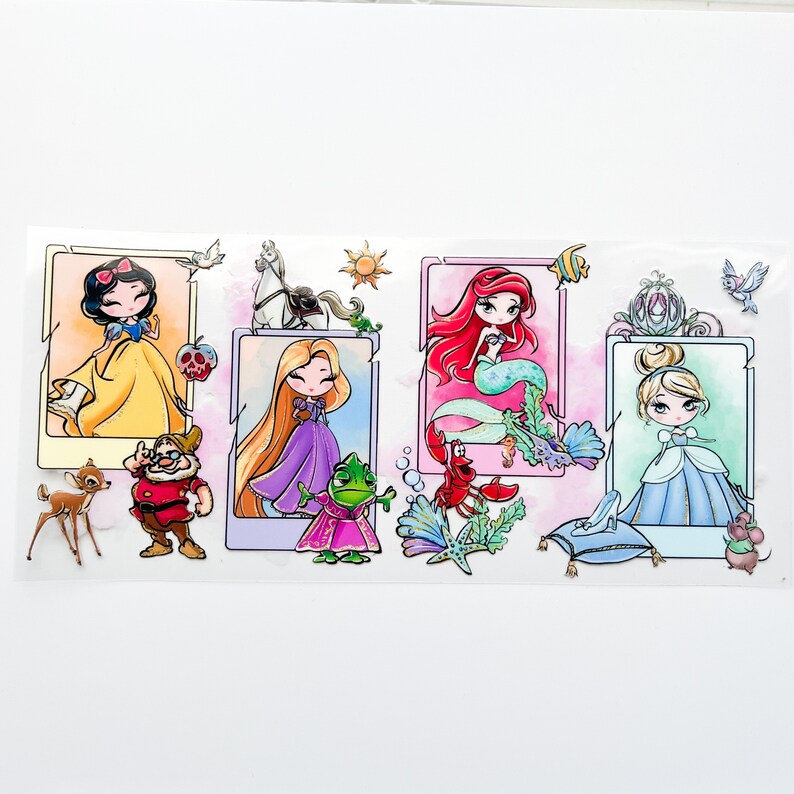 Daisy Tinker Bell Nemo Strawberry Princessflowers Pink/ Ocean UV DTF ...