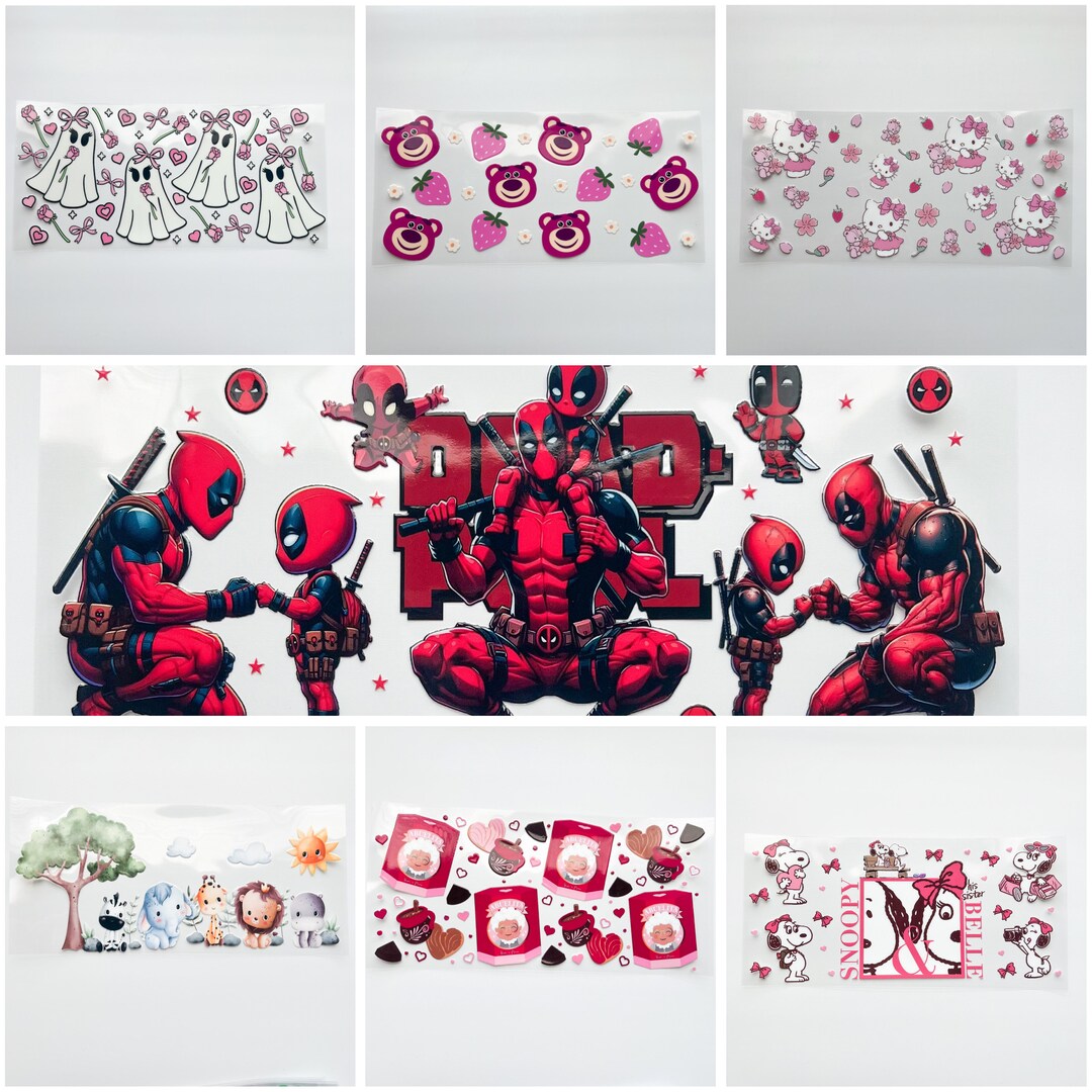 Papá de DeadPool Hello Kitty Snoopy Belle Ghost Lotso UV DTF Envoltura ...