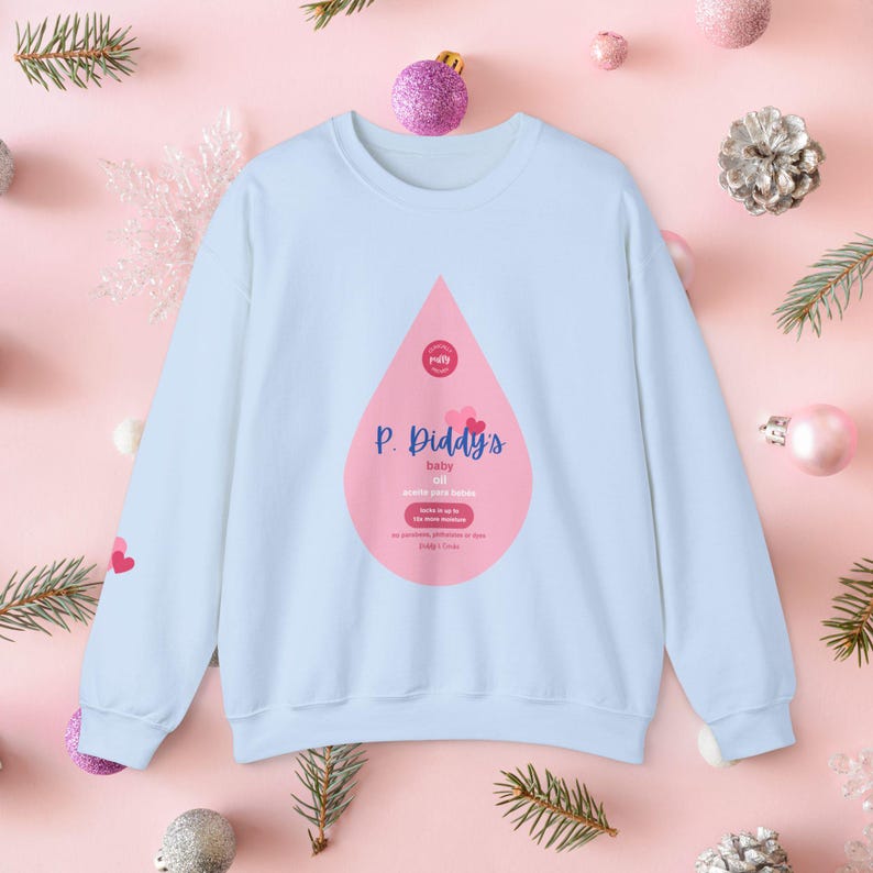 P Diddy Baby Oil Crewneck Sweatshirt Funny Birthday Gag Gift Apparel ...