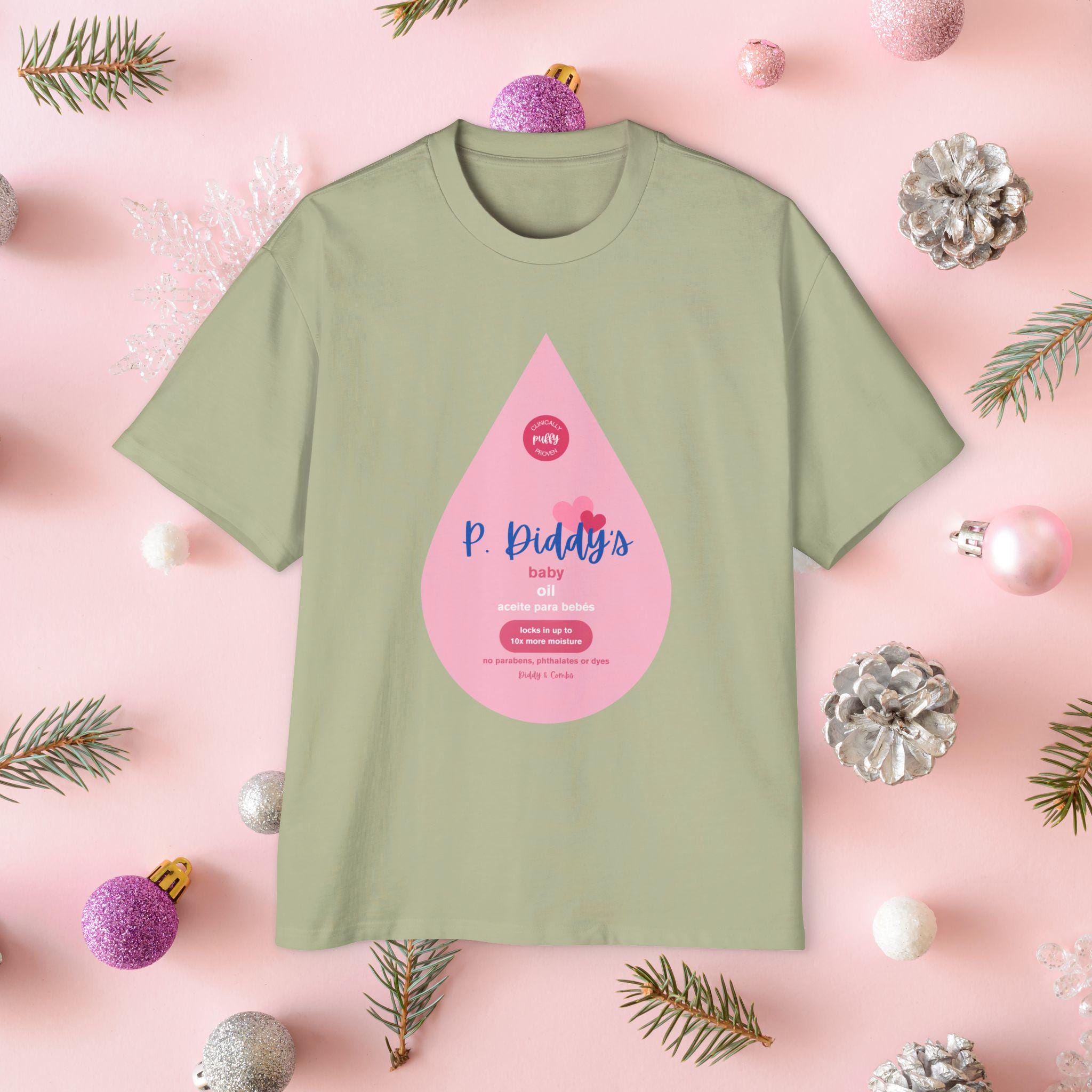 P Diddy Baby Oil T-shirt | Funny Birthday Gag Gift Apparel, Tiktok Meme ...