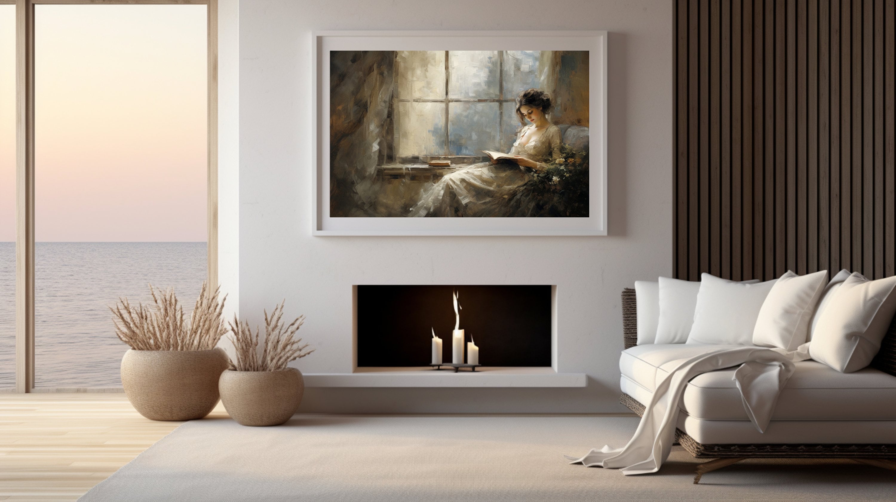Samsung Frame TV Portrait Art Woman Reading Oil Painting Moody Portrait ...