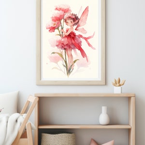 Printable Watercolor Birth Flower Nursery Wall Art Set of 2 - Etsy