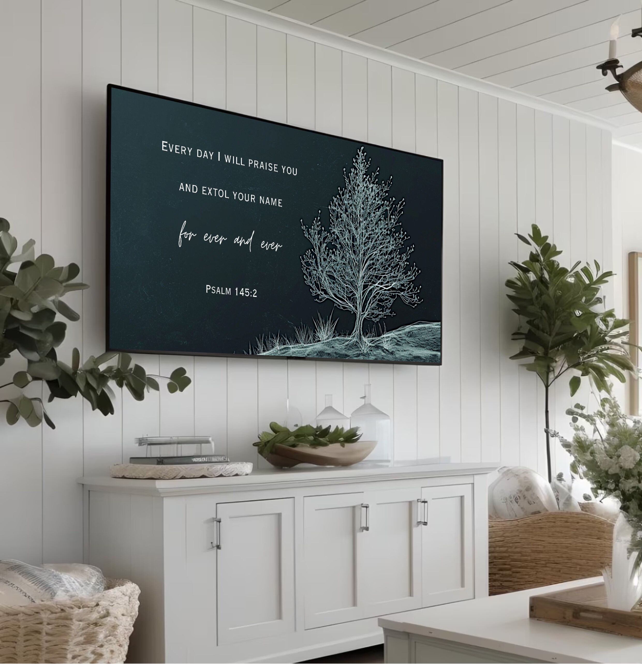 Samsung Frame TV Christian Art Bible Verse Psalm 145 Scripture I Will ...
