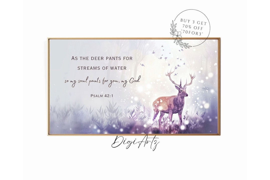 Samsung Frame TV Christian Art Bible Verse Psalm 42 Scripture as the ...