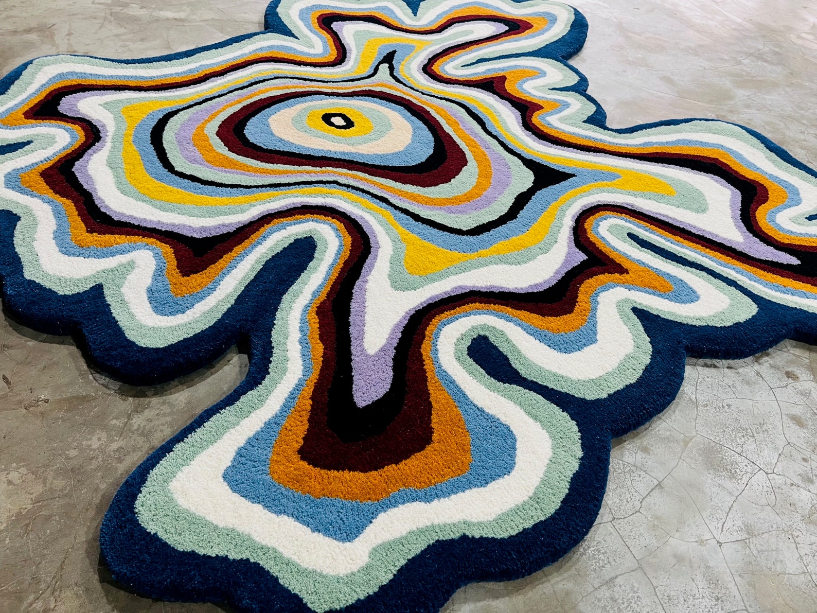 Paint Splatter Purple & Multi, Irregular Shaped Hand-tufted 100% Wool ...