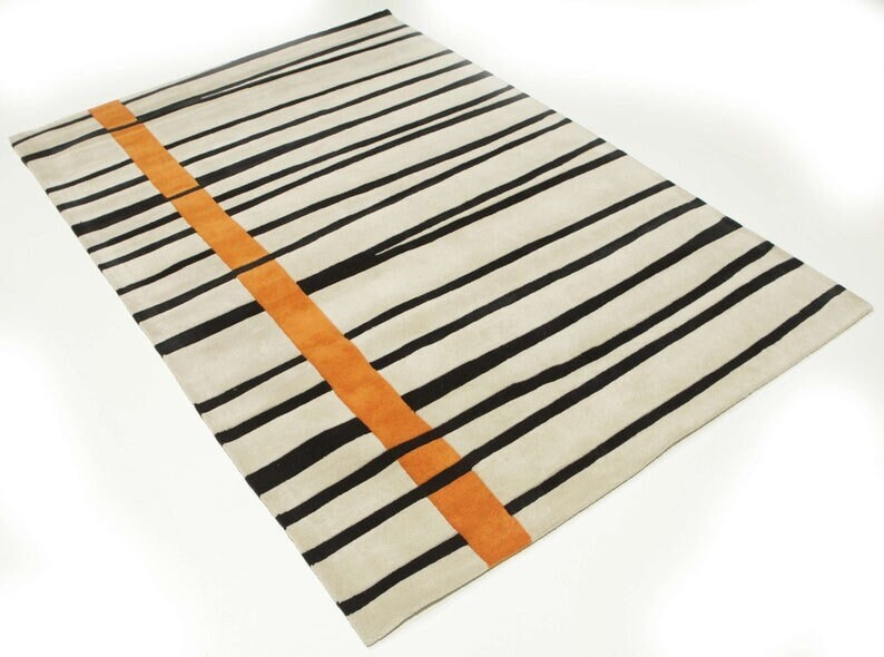 Modern Abstract Combed Curves Handmade Area Rug for Living Room,bedroom ...