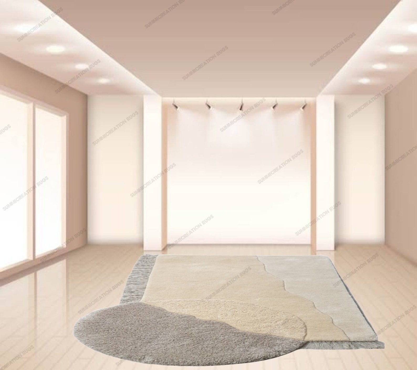 Minimalist Irregular Shape Rug,premium Quality Odd Shape Unique Area ...