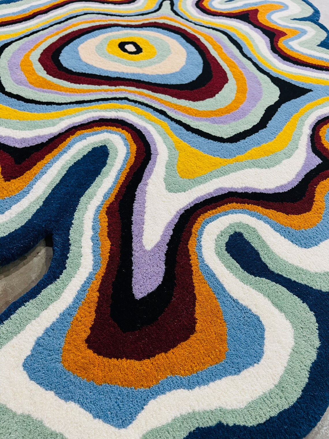 Paint Splatter Purple & Multi, Irregular Shaped Hand-tufted 100% Wool ...