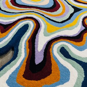 Paint Splatter - Purple & Multi, Irregular Shaped Hand-tufted 100% Wool ...