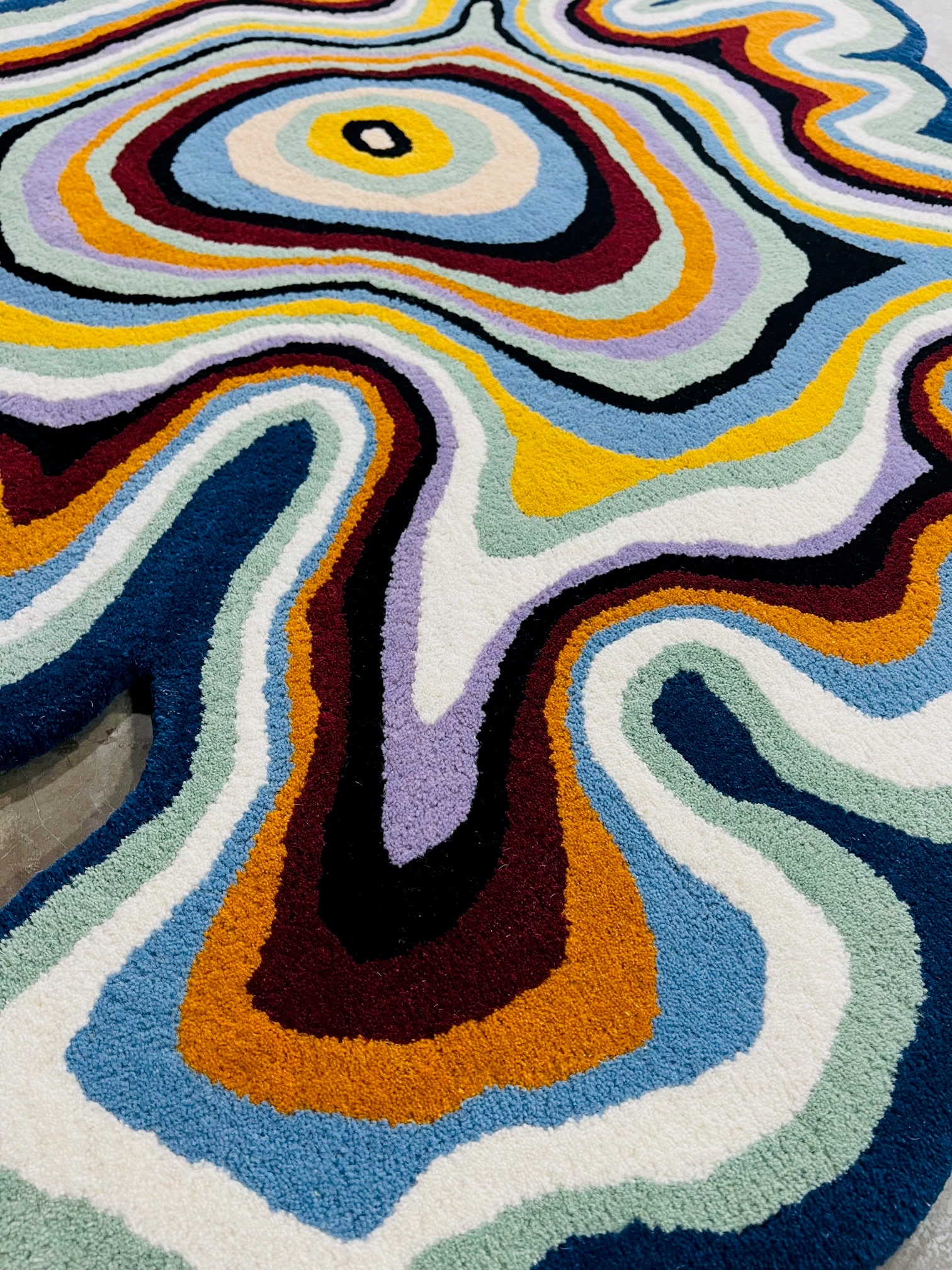 Paint Splatter Purple & Multi, Irregular Shaped Hand-tufted 100% Wool ...