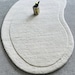 Kidney Bean Shape Tufted Plain Rug, Multi-level Pile, Hand-tufted Wool ...