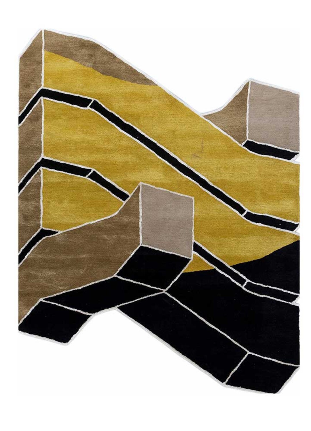 Irregular Shape High & Low Pile, Hand-tufted 100% Wool Area Rugs for ...