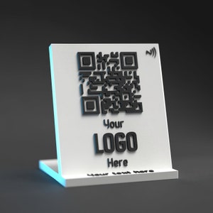 CUSTOM QR Stand W/ NFC Chip - Google Reviews, Social Media, Payments ...
