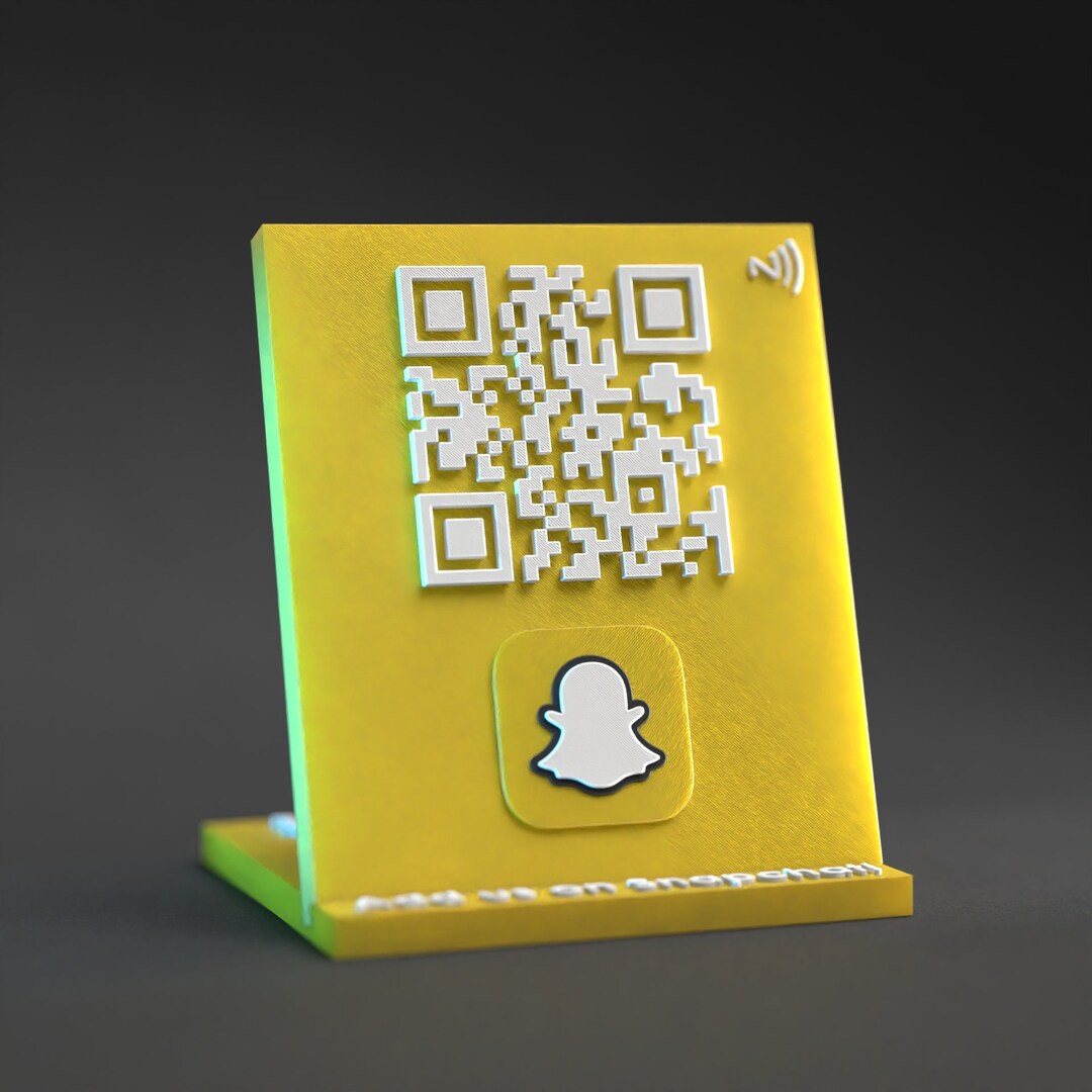 Snapchat QR Stand W/ NFC Chip for Social Media Promotion - Etsy