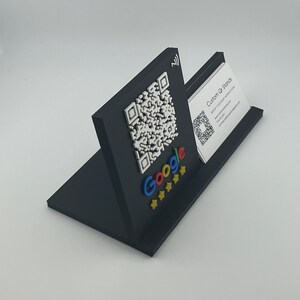 Custom Qr Stand W/ Business Card Holder and NFC Chip - Etsy