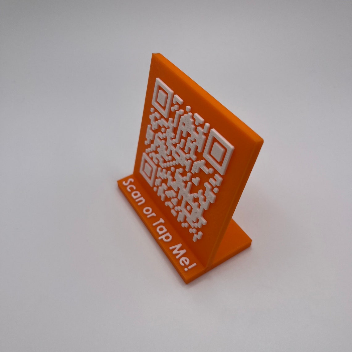 Orange Mini QR Code Stand With NFC Chip Custom Sign, Perfect for Google ...