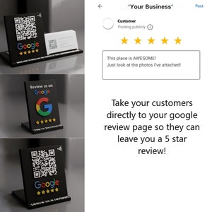 Custom Google Reviews QR Code Stand With NFC Tag – Enhance Customer ...