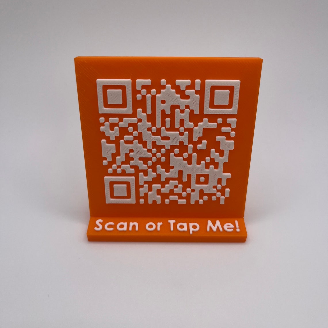 Orange Mini QR Code Stand With NFC Chip Custom Sign, Perfect for Google ...
