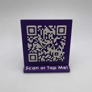 Purple QR Code Stand W/ NFC Chip Custom Sign, Perfect for Google ...