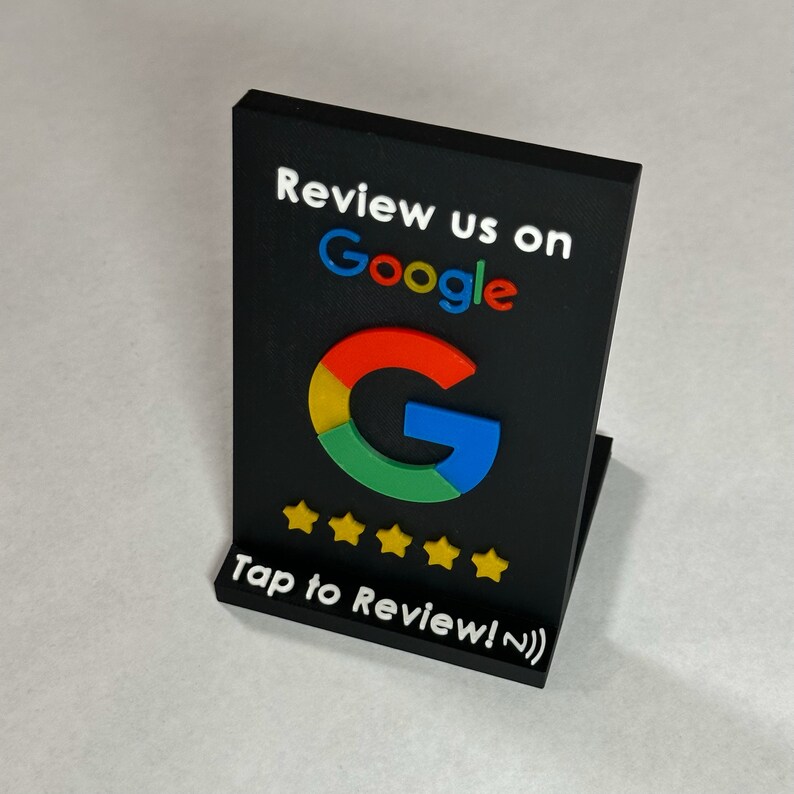 NFC Google Review Stand Tap for 5 Star Review Sign - Etsy