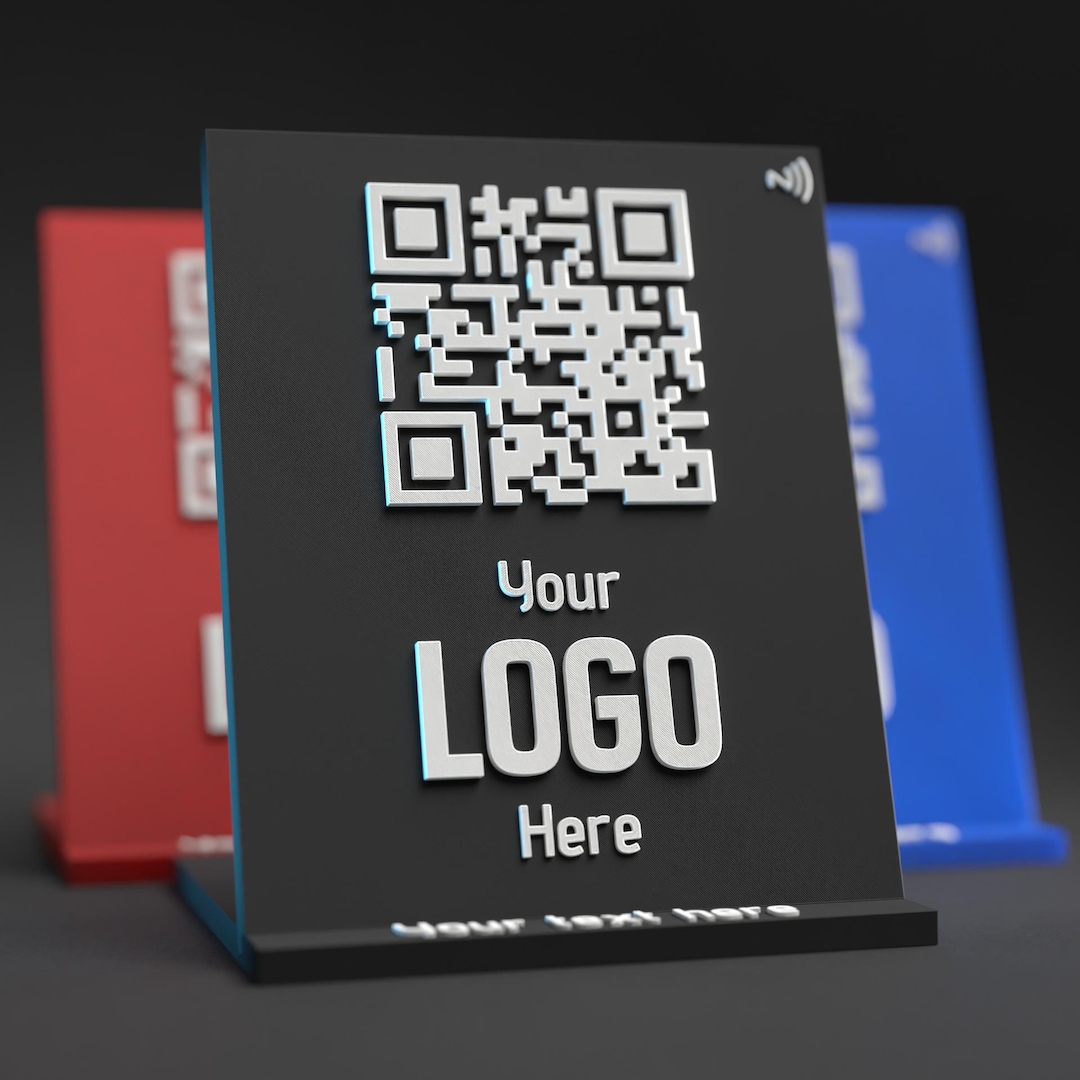 Large Custom QR Stand W/ NFC Chip - Sign for Google Reviews ...