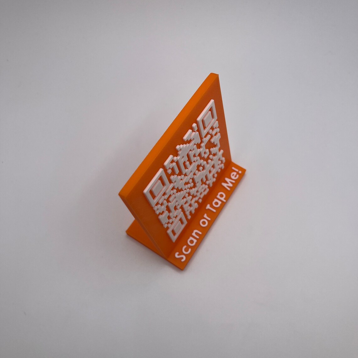 Orange Mini QR Code Stand With NFC Chip Custom Sign, Perfect for Google ...