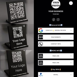 3 Custom QR Stands W/ NFC Chip Save Money, Get Google Reviews, Website ...