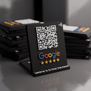 Google Review QR Stand With NFC TAG Customizable Link Only - Etsy Canada