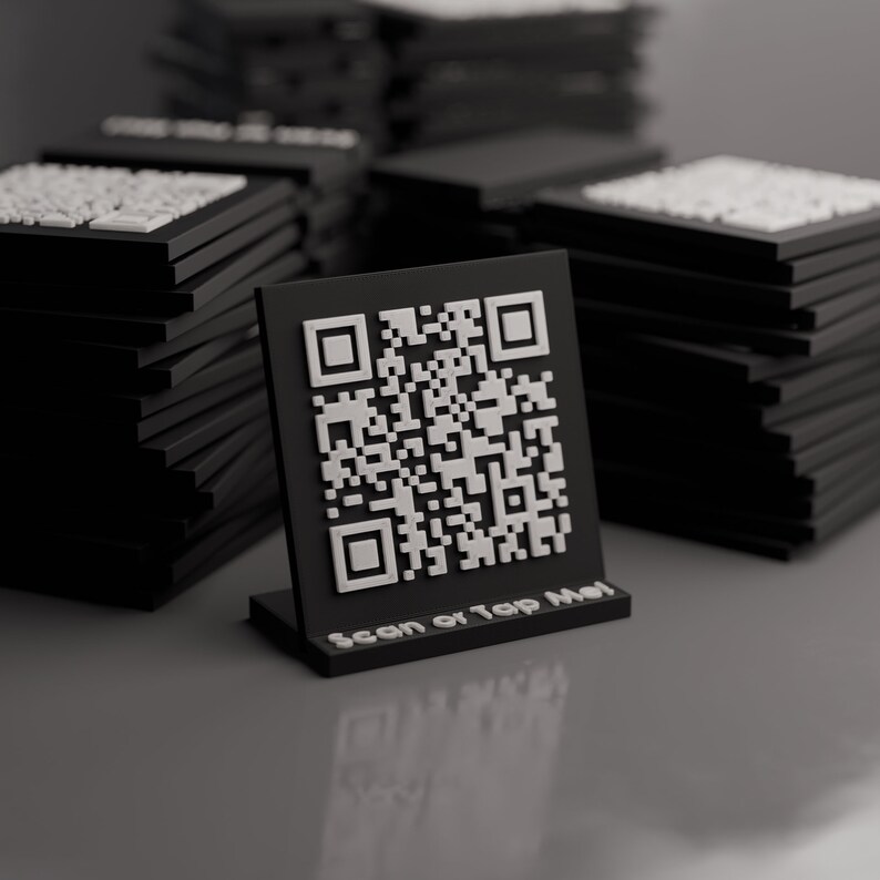 50 Mini Qr Stands W/ NFC Chip Google Reviews Sign, Social Media ...