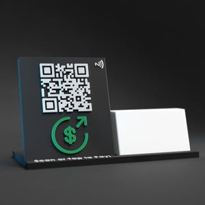 Custom Qr Stand W/ Business Card Holder and NFC Chip - Etsy