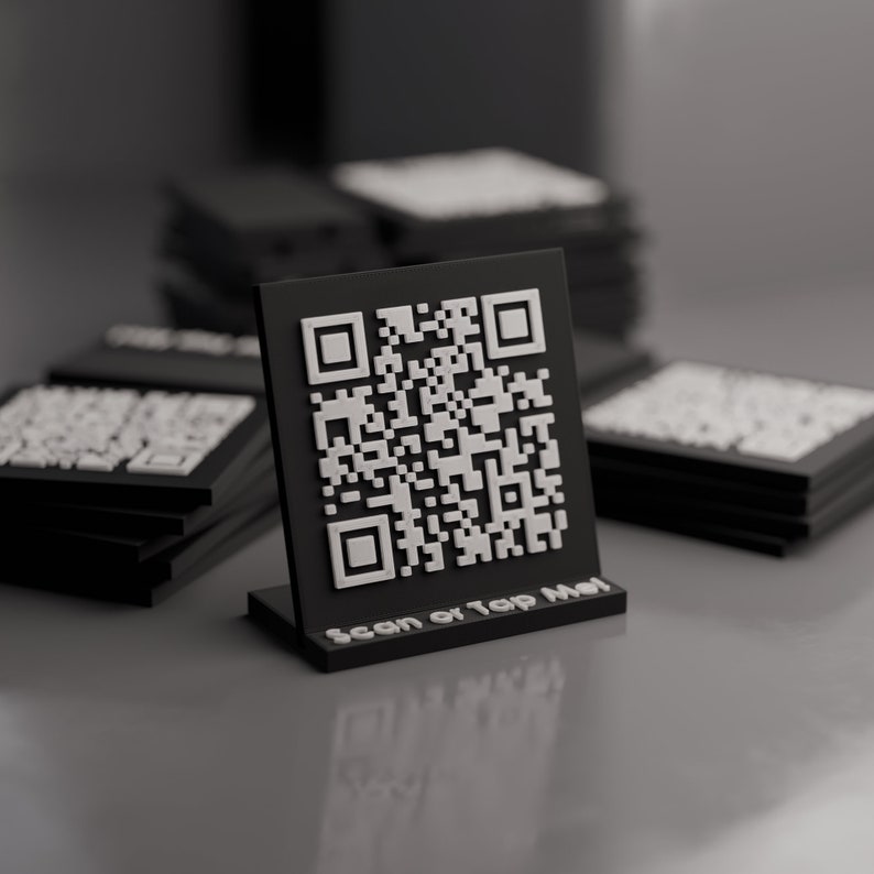 20 Mini Qr Stands W/ NFC Chip Google Reviews Sign, Social Media ...