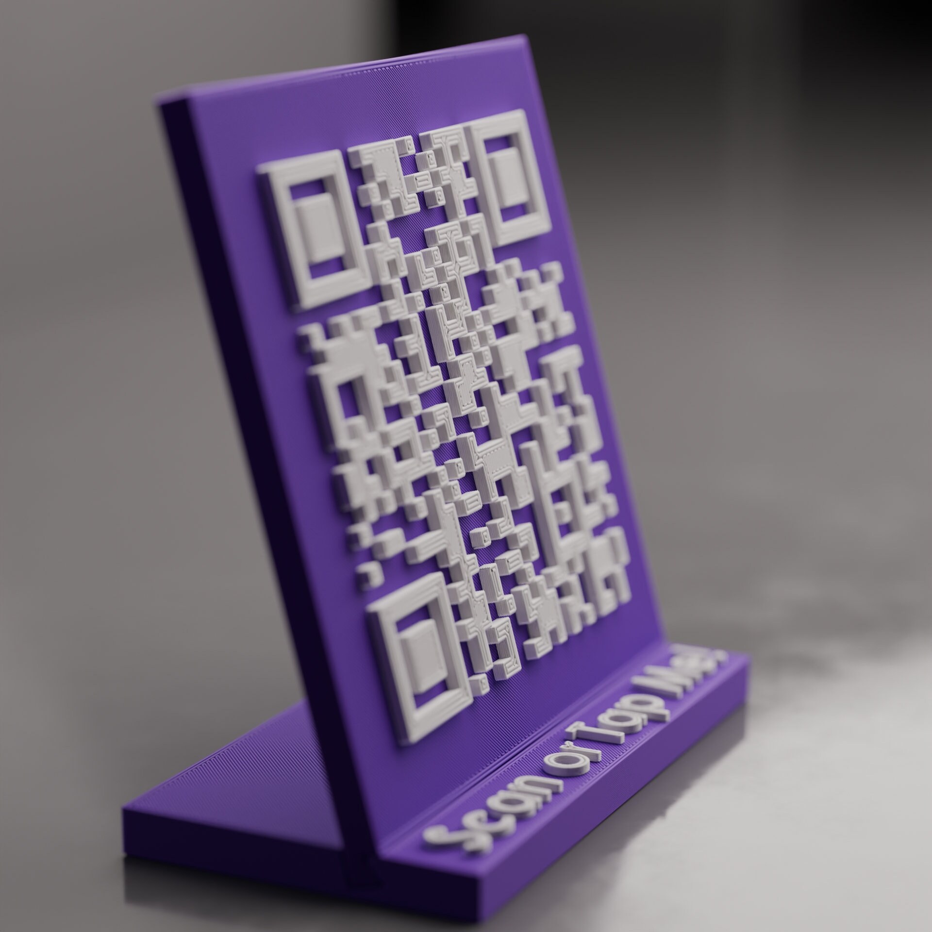 Purple Mini QR Code Stand With NFC Chip Custom Sign, Perfect for Google ...