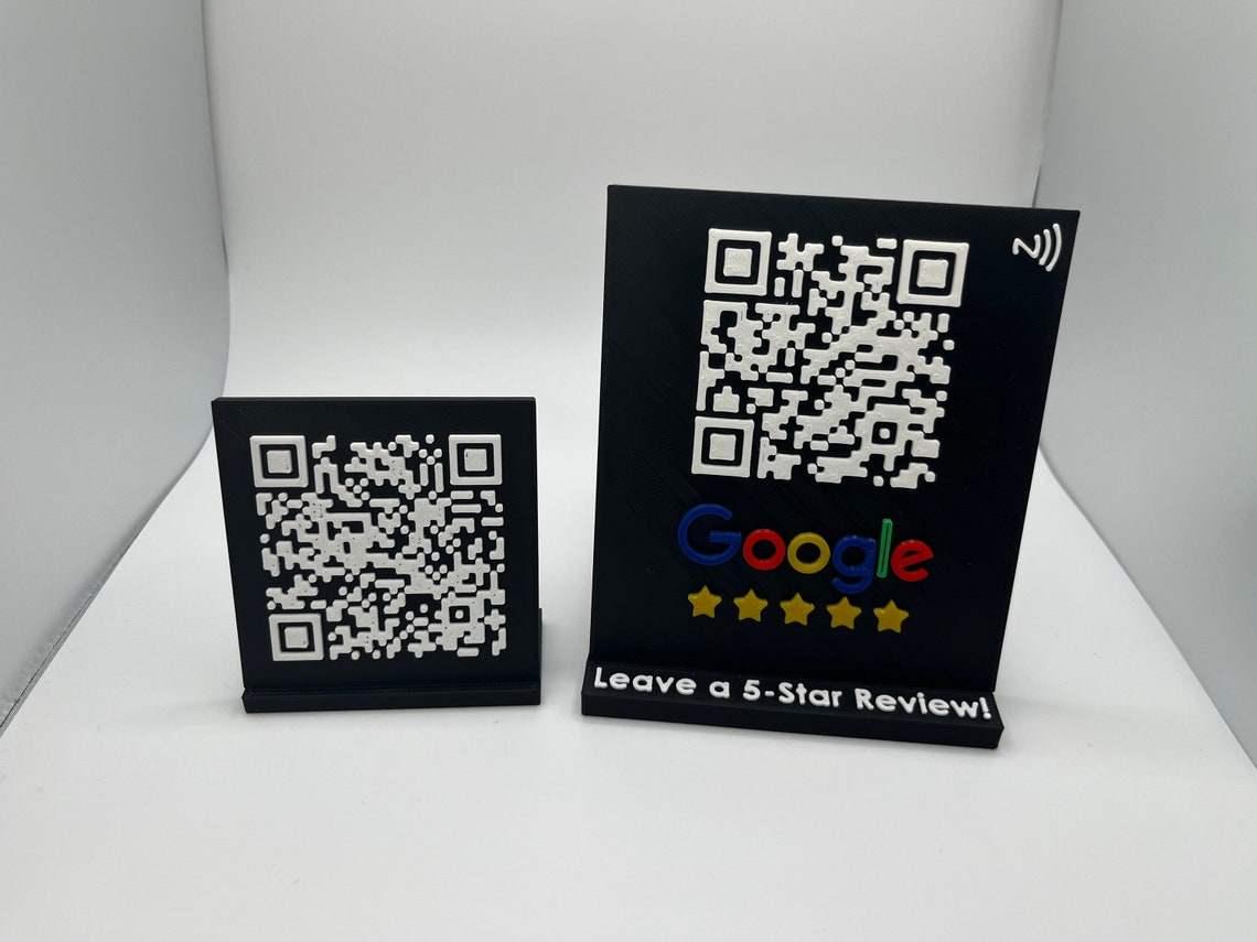 50 Mini Qr Stands W/ NFC Chip Google Reviews Sign, Social Media ...