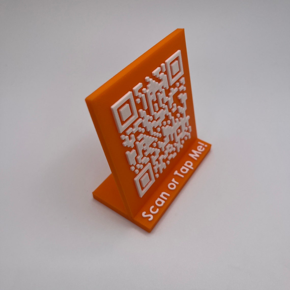 Orange Mini QR Code Stand With NFC Chip Custom Sign, Perfect for Google ...