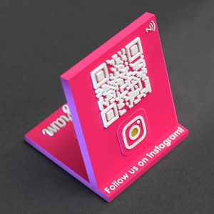 Instagram QR Code Stand With Integrated NFC Chip for Social Media ...