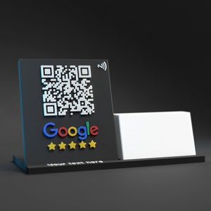Custom Qr Stand W/ Business Card Holder and NFC Chip - Etsy