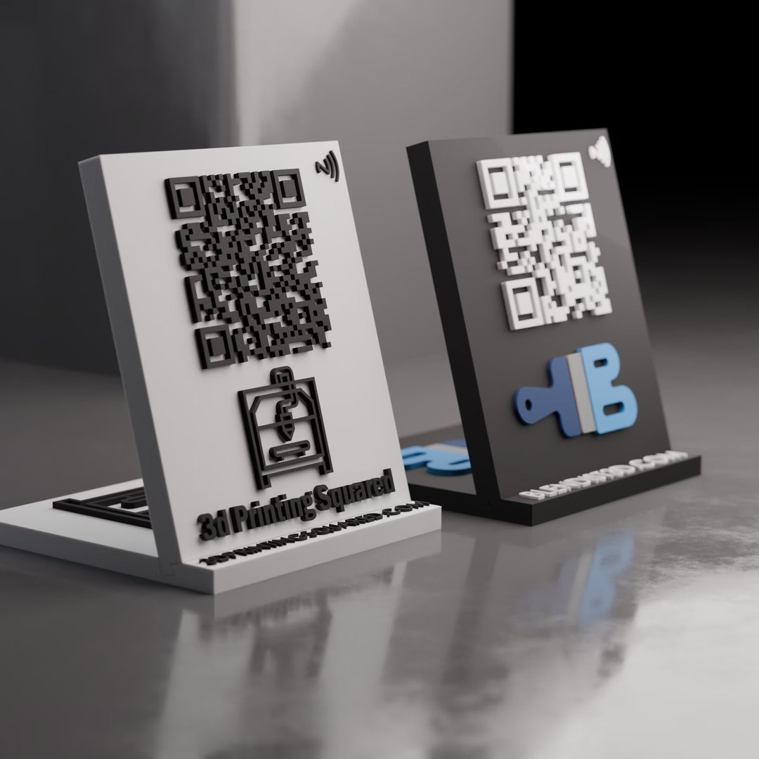 2 Pack Bundle QR Code Stand for Business/shop/store With NFC Chip ...