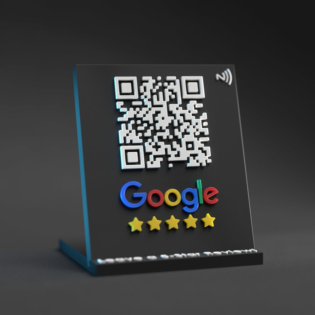 Google Review QR Stand With NFC TAG Customizable Link Only - Etsy