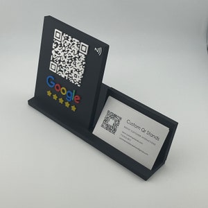 Custom Qr Stand W/ Business Card Holder and NFC Chip - Etsy