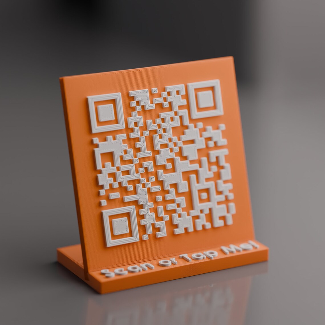 Orange Mini QR Code Stand With NFC Chip Custom Sign, Perfect for Google ...