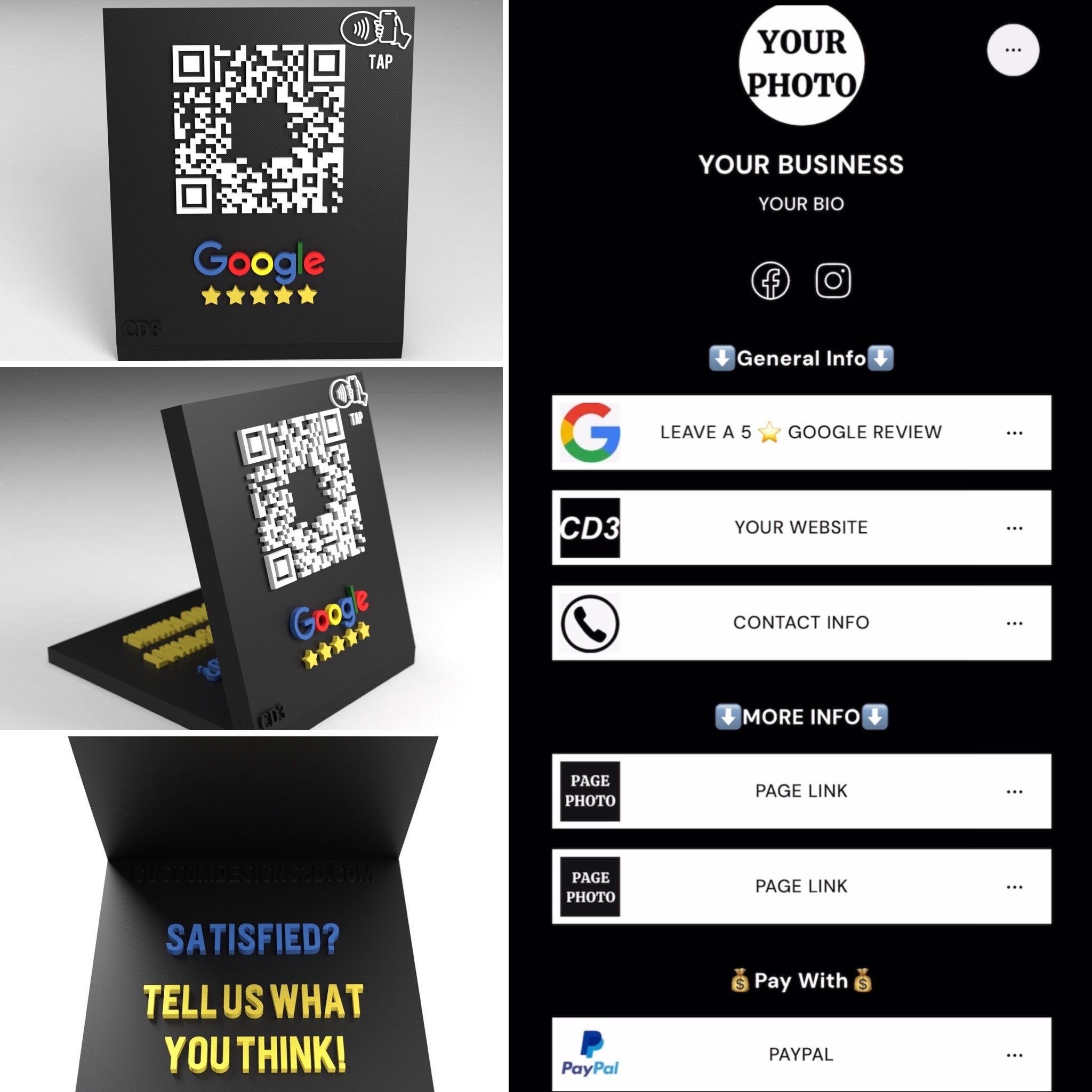 Google Review QR Stand With NFC TAG Intergrated New Design - Etsy